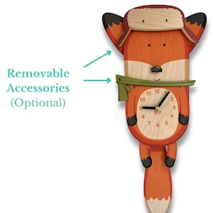 Fox Pendulum Clock | Woodland Nursery Decor | Kids Clock | Woodland ...