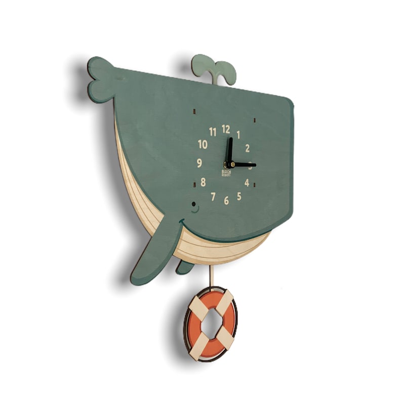 Whale Pendulum Clock Whale Nursery Decor Kids Clock - Etsy