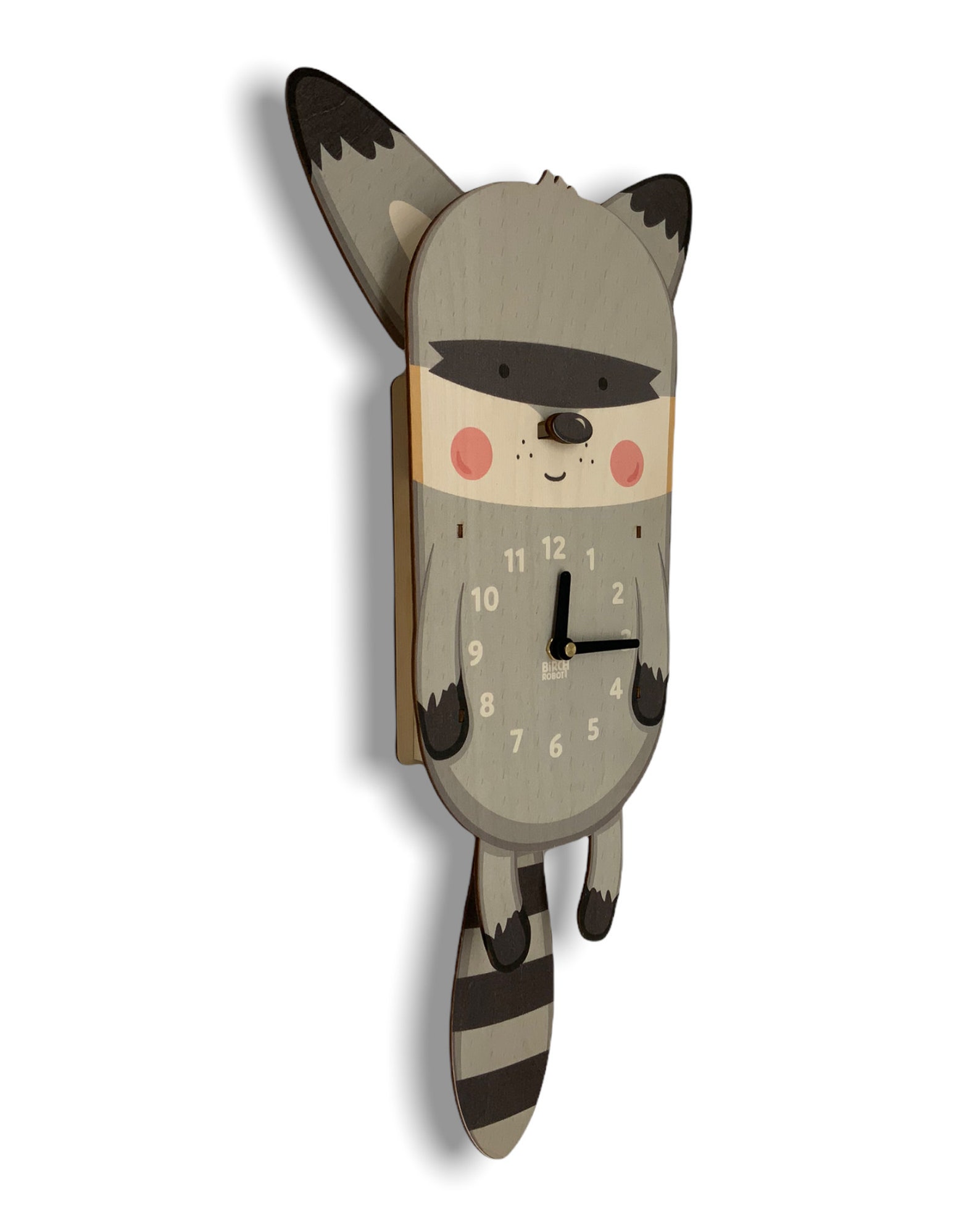 Raccoon Pendulum Clock Woodland Nursery Decor Kids Clock - Etsy