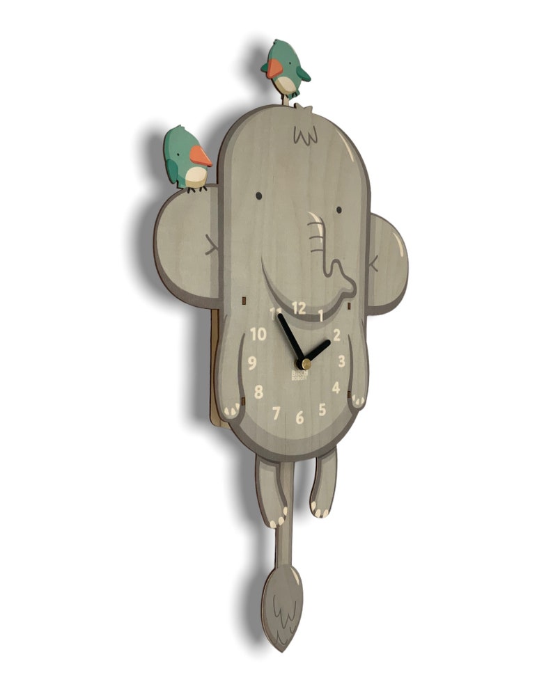 Elephant Pendulum Clock Kids Clock Safari Nursery Decor - Etsy
