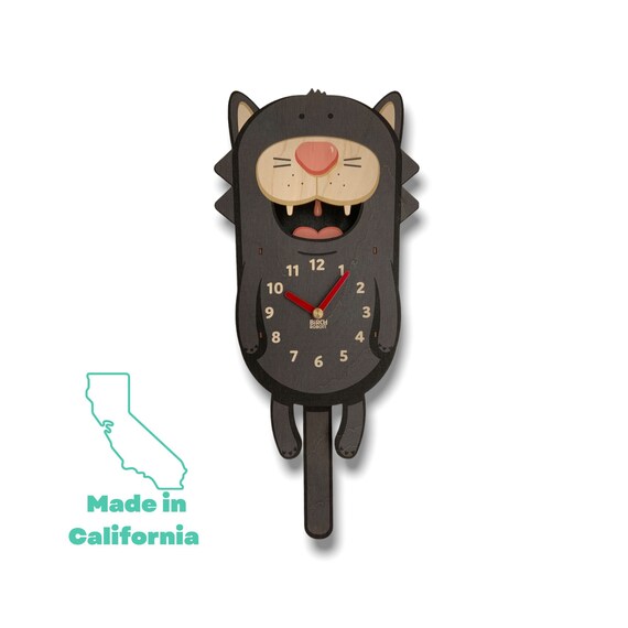 Cat Pendulum Clock Wall Clock Wall Decor for Baby Nursery - Etsy