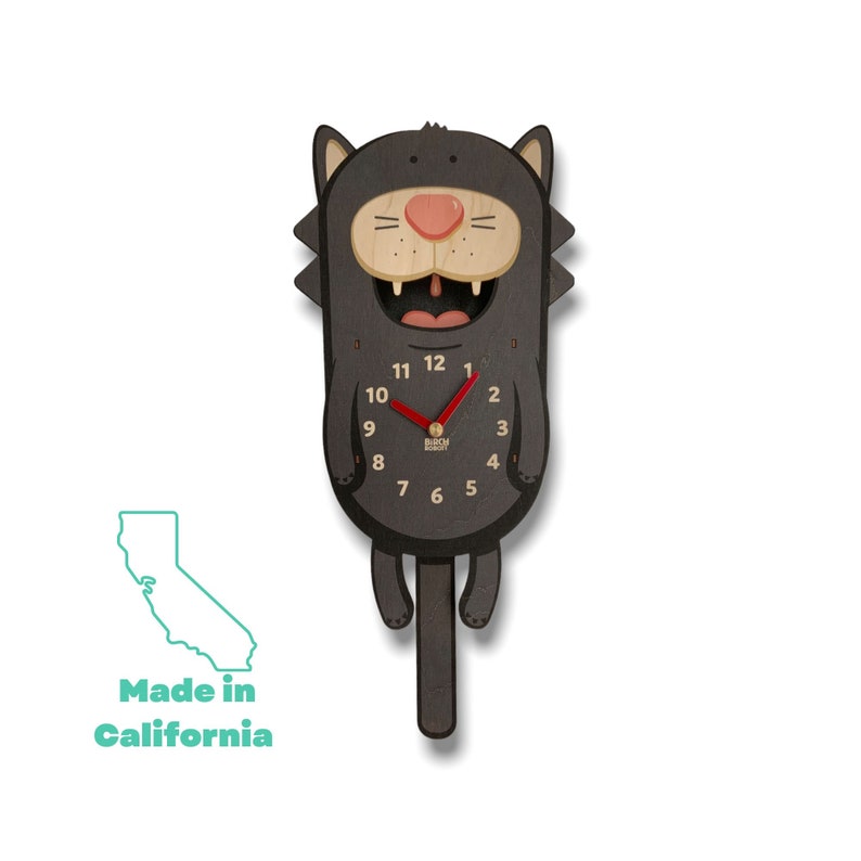 Cat Pendulum Clock Wall Clock Wall Decor for Baby Nursery - Etsy