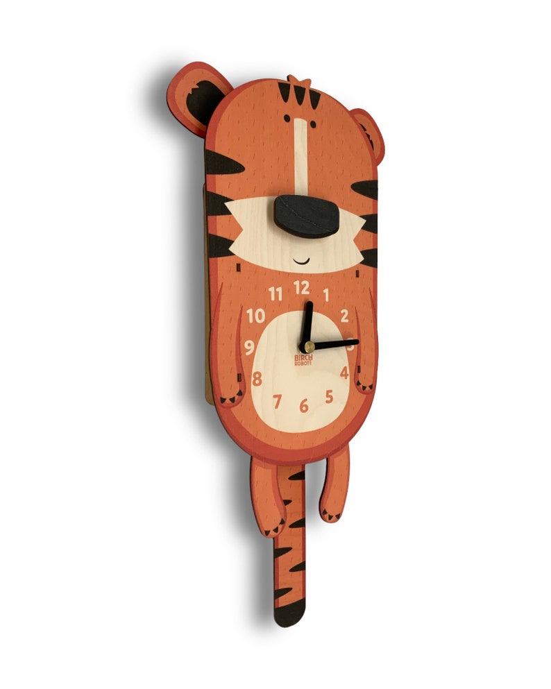 Tiger Pendulum Clock | Jungle Safari Nursery Decor | Jungle Animals ...