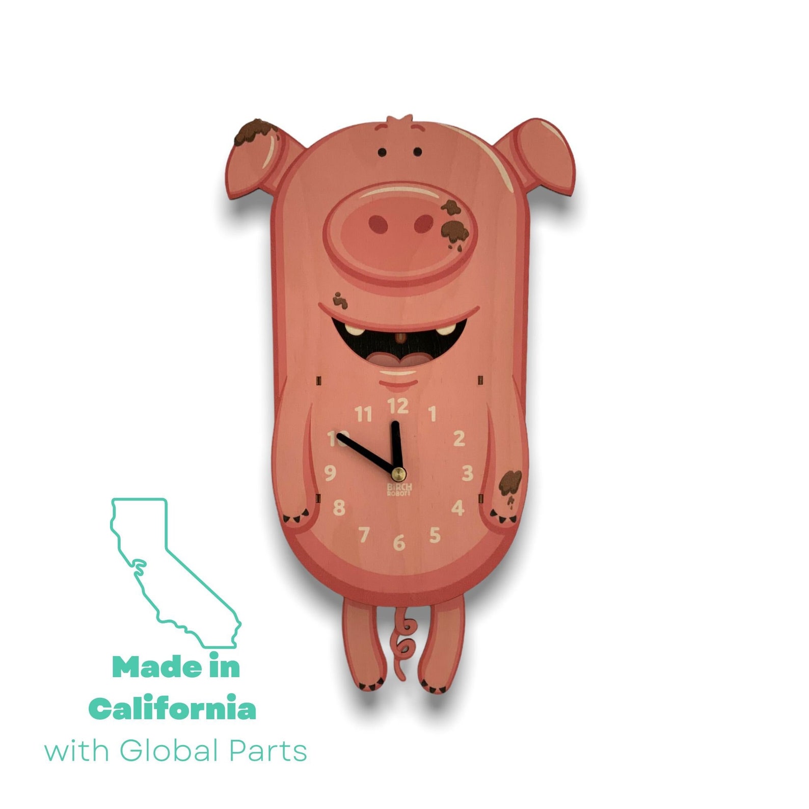 Pig Pendulum Clock Pig Wall Clock Farm Animal Decor Pig - Etsy