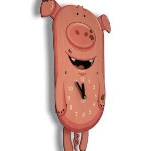 Pig Pendulum Clock Pig Wall Clock Farm Animal Decor Pig - Etsy