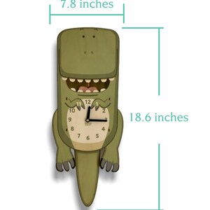 T-rex Pendulum Clock | Dinosaur Nursery Decor | Kids Clock | Dino Clock ...