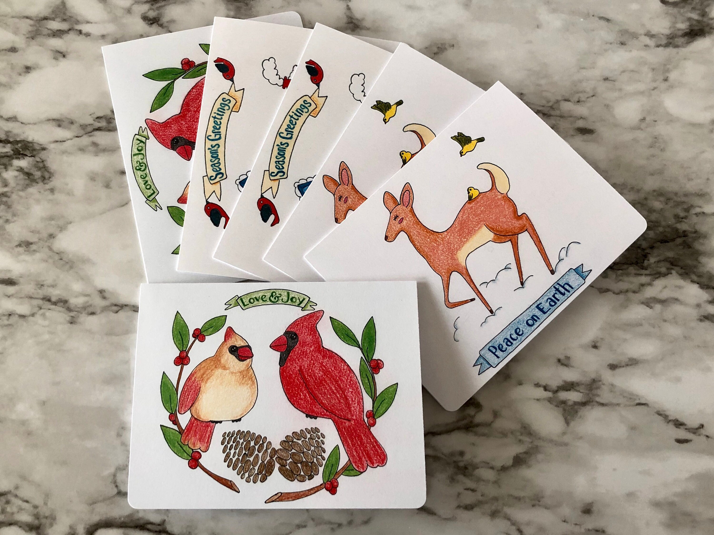 Holiday Greeting Card Set Holiday Notecards Christmas Cards | Etsy