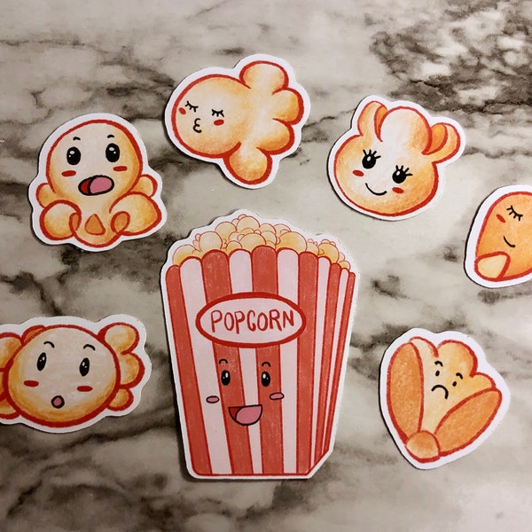 Vinyl Popcorn Stickers - Etsy