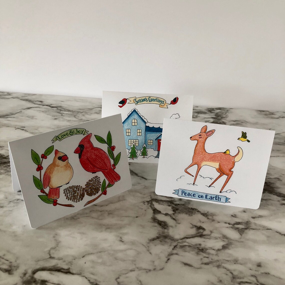 Holiday Greeting Card Set Holiday Notecards Christmas Cards | Etsy