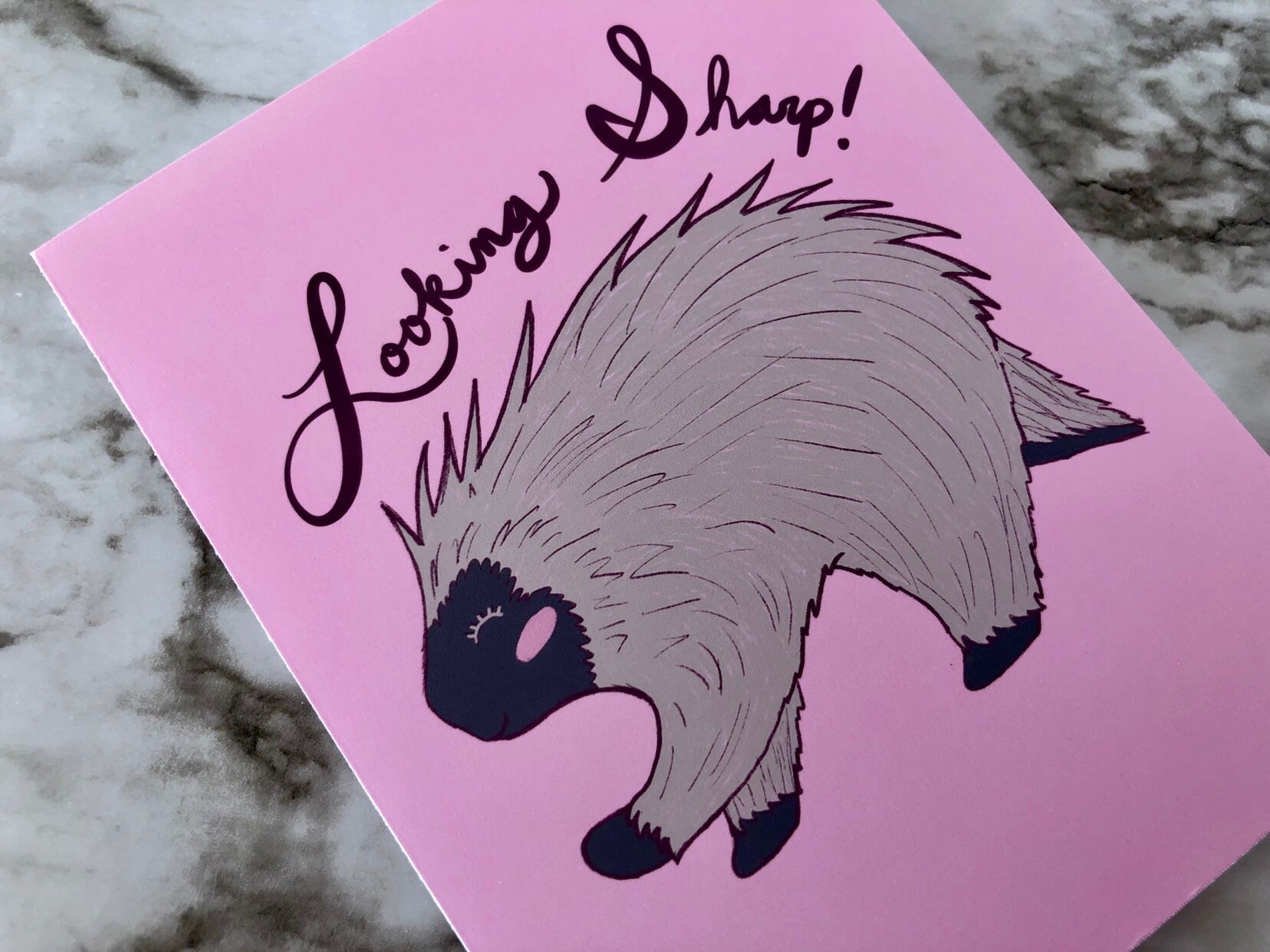 Looking Sharp Porcupine Notecard Porcupine Greeting Card Pun - Etsy Norway