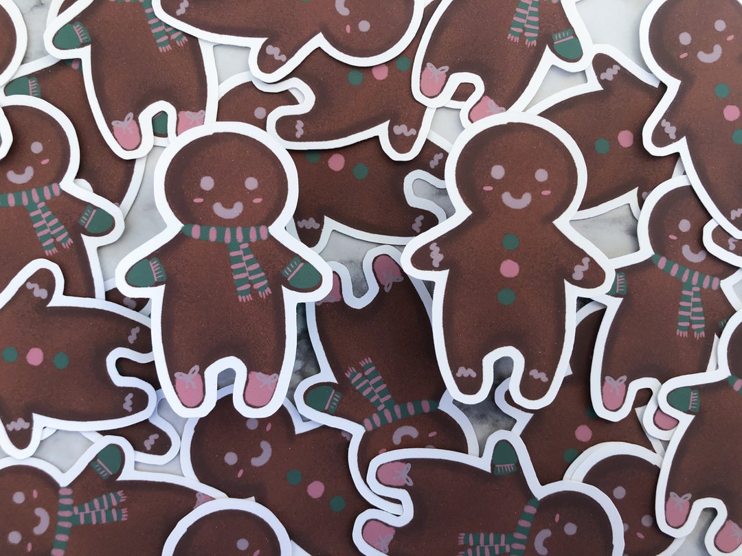Gingerbread Man Sticker Gingerbread Cookie Sticker Christmas - Etsy