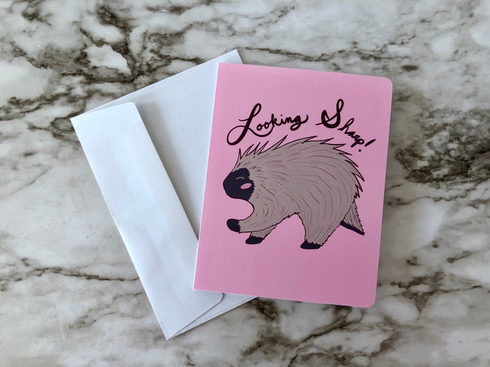 Looking Sharp Porcupine Notecard Porcupine Greeting Card Pun - Etsy Norway