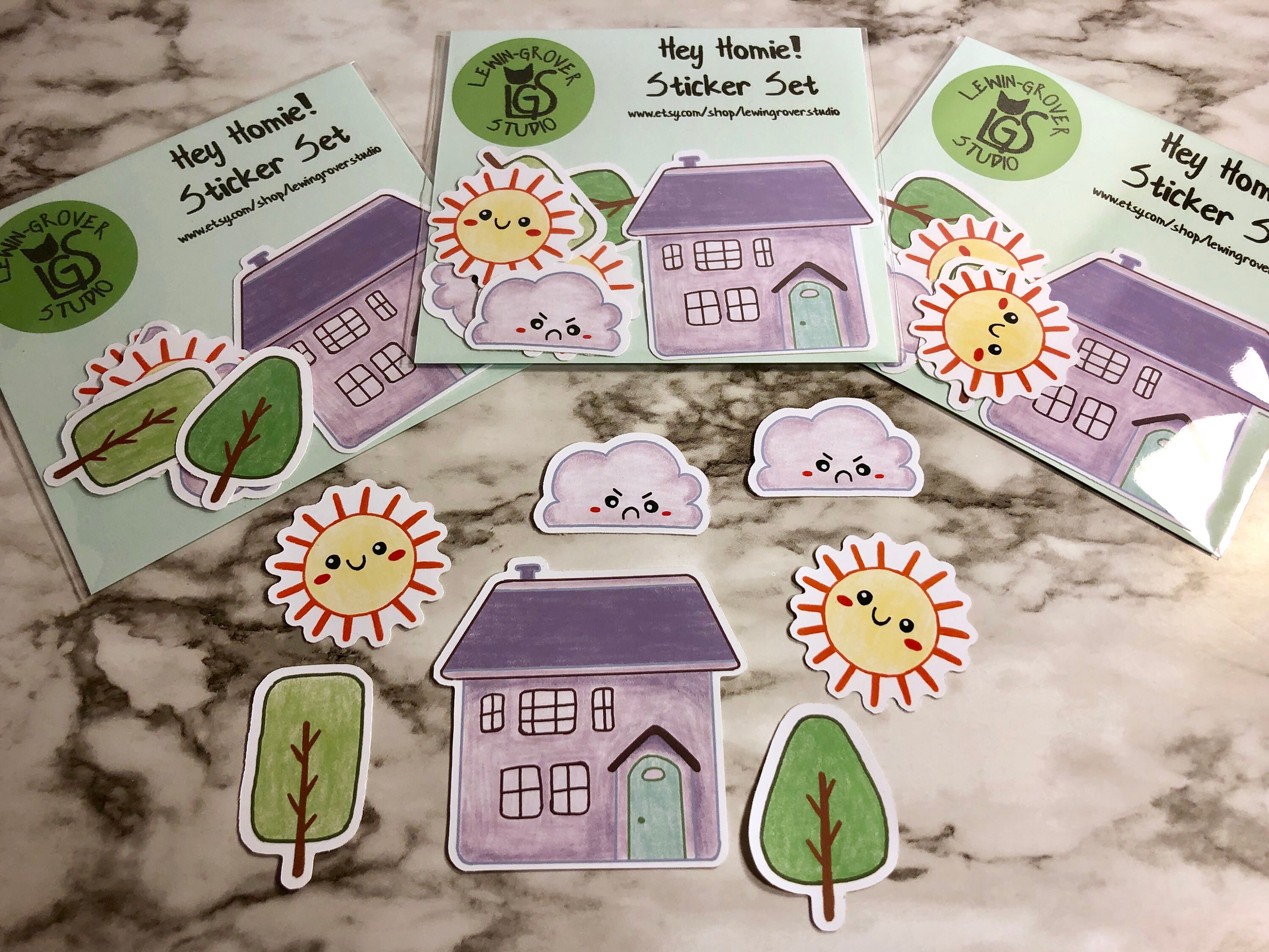 House Sticker Set Cute Sticker Set Weather Sticker Set Cute | Etsy