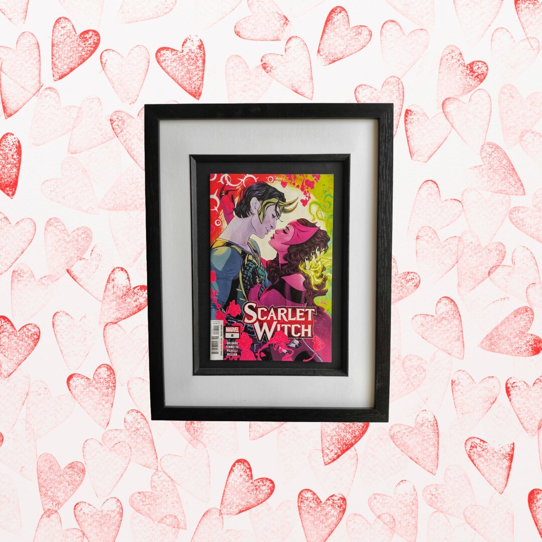 Scarlet Witch and Loki Romantic Comic Book Mounted in a Black Frame ...
