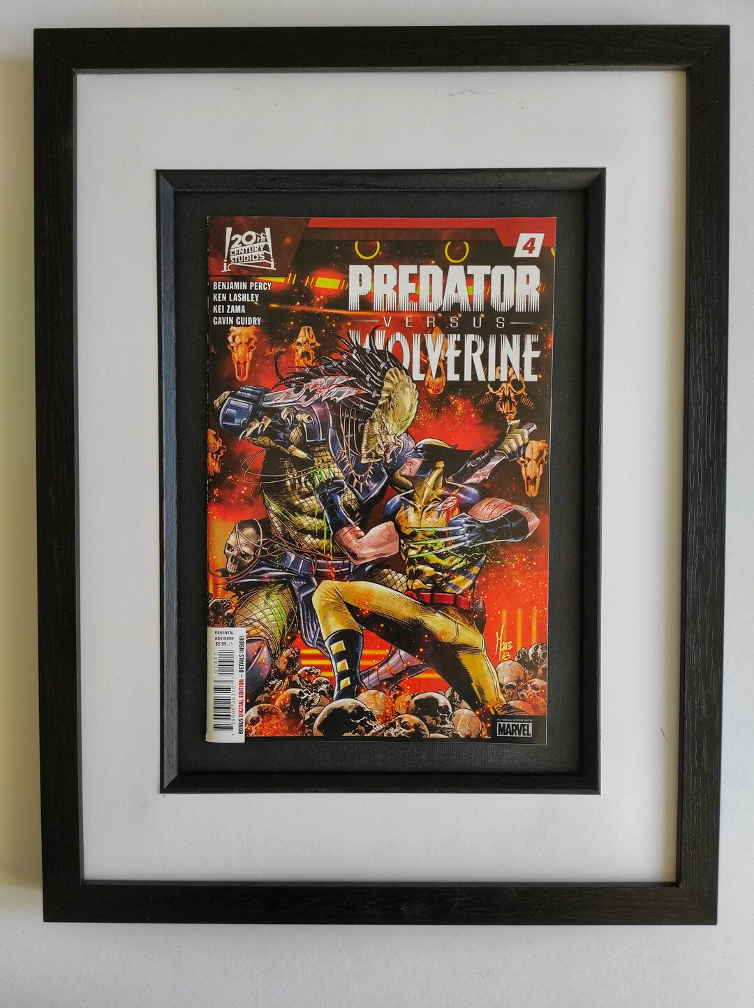 Predator Versus Wolverine Comic Book Mounted in a Black Frame With ...