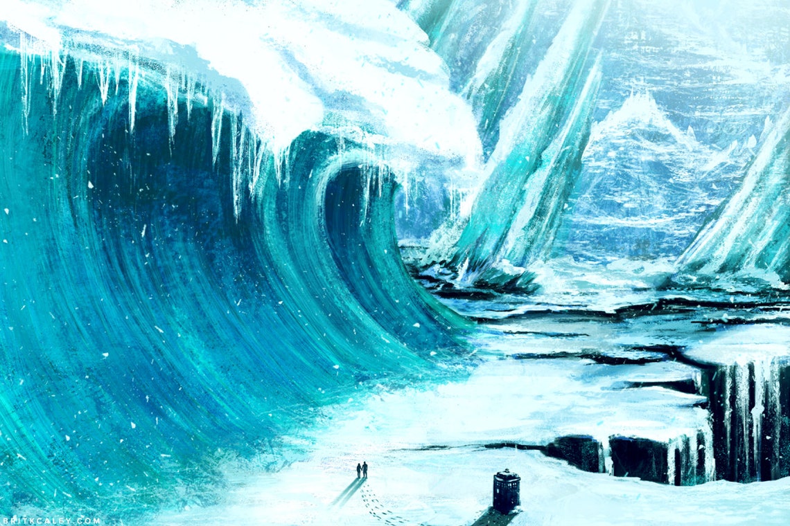 Doctor Who Fanart Print: Rose & Ninth Doctor, Ice Planet Painting - Etsy