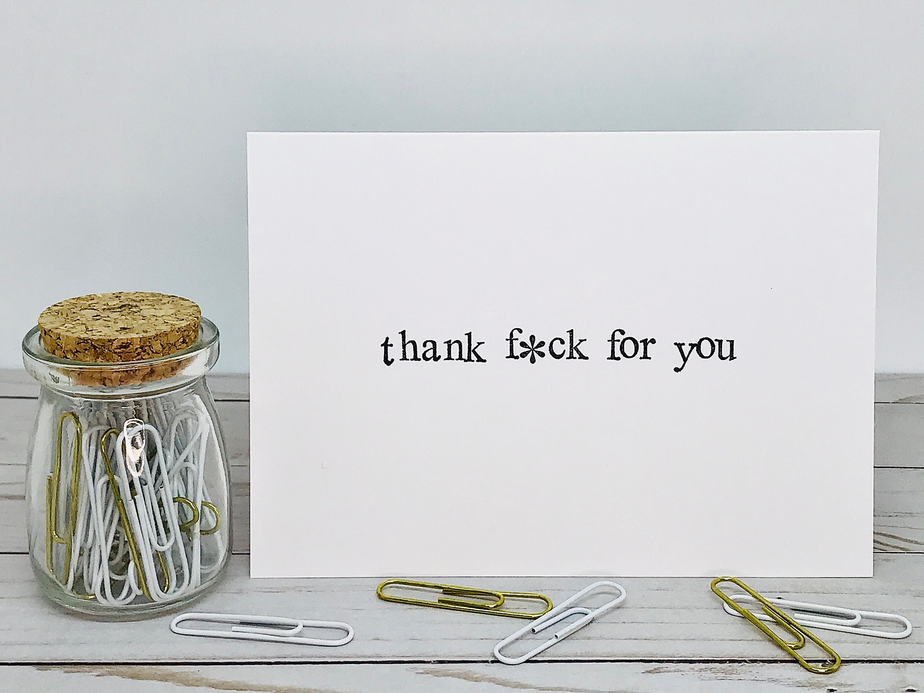 Funny Thank You Card - Thank F*ck for You - Job Well Done, Appreciation ...