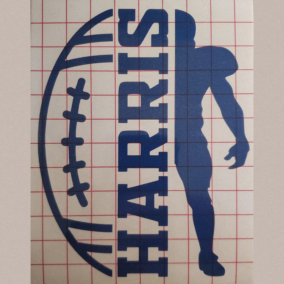 Football Decal, Vinyl Decal, Personalized Football Decal, Name Sticker ...