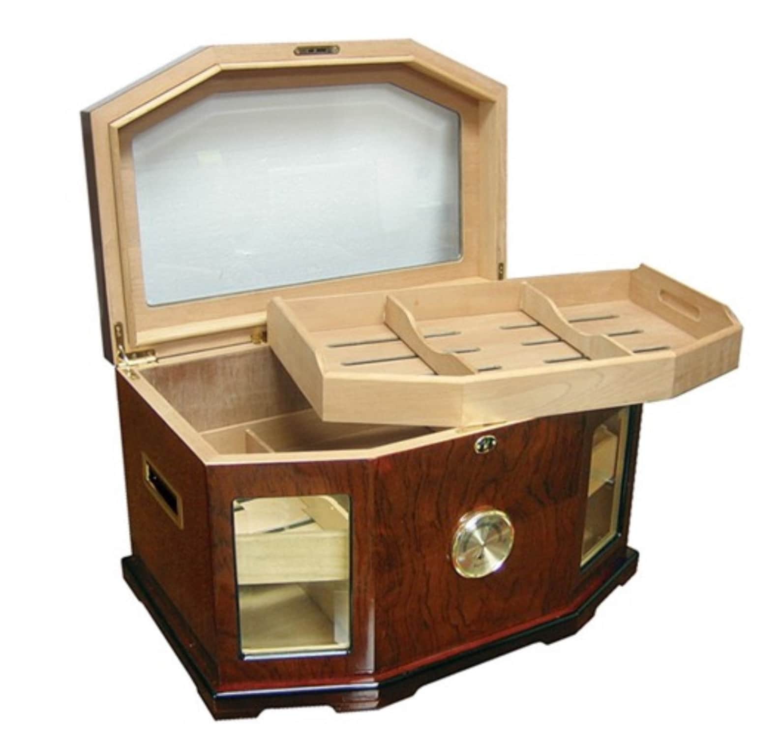 Distinguished Cigar Humidor Chest for Retirement Glass Top - Etsy