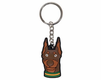 Doberman Pinscher Custom Acrylic Keychain/doberman Pinscher Keychain ...