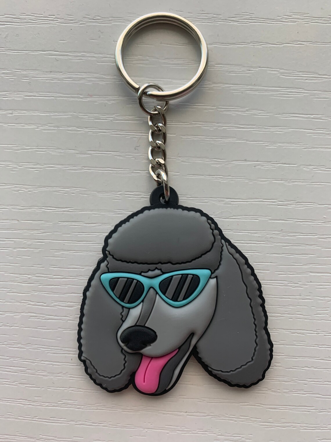 Gray Poodle Keychain Dog Keychain | Etsy