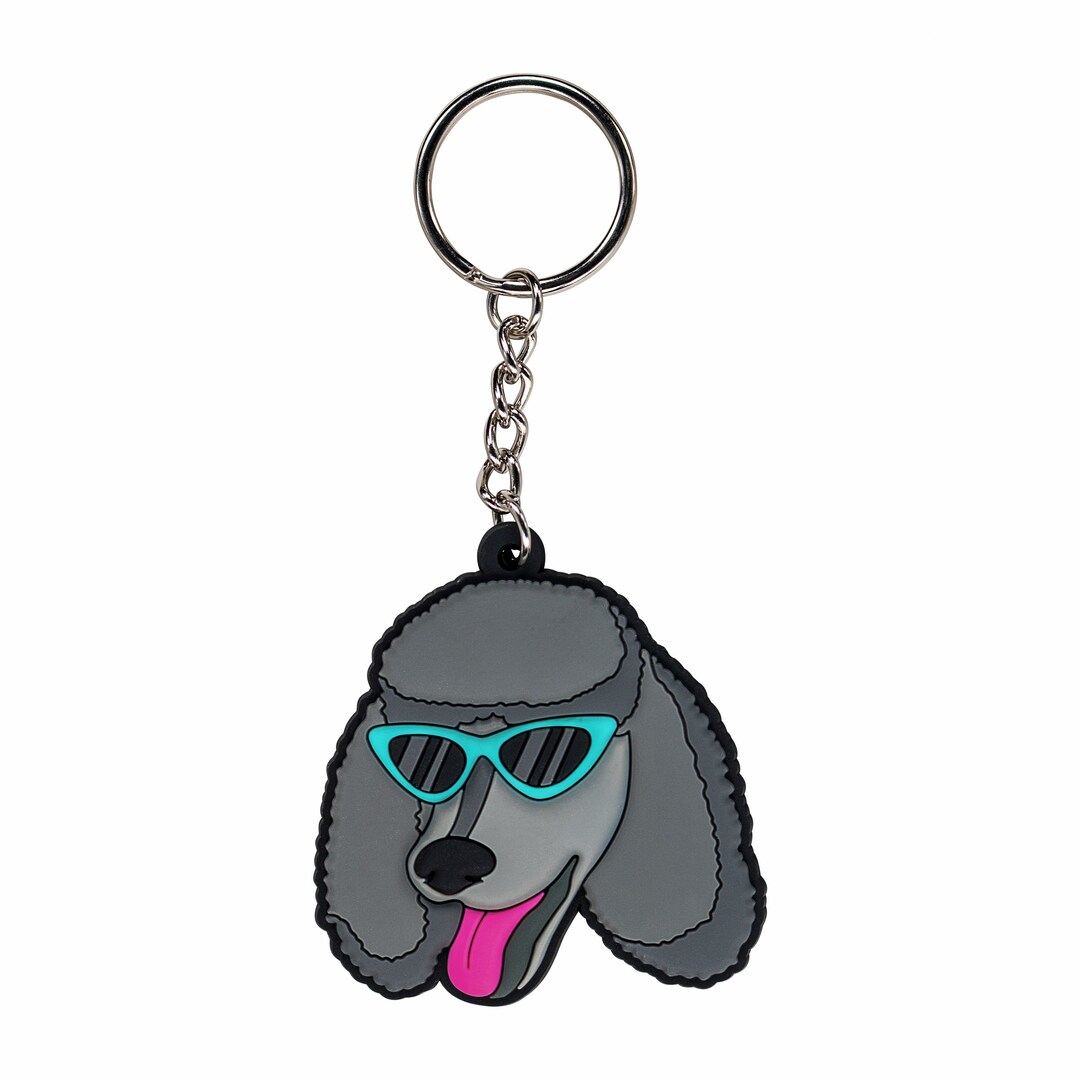 Gray Poodle Keychain Dog Keychain - Etsy