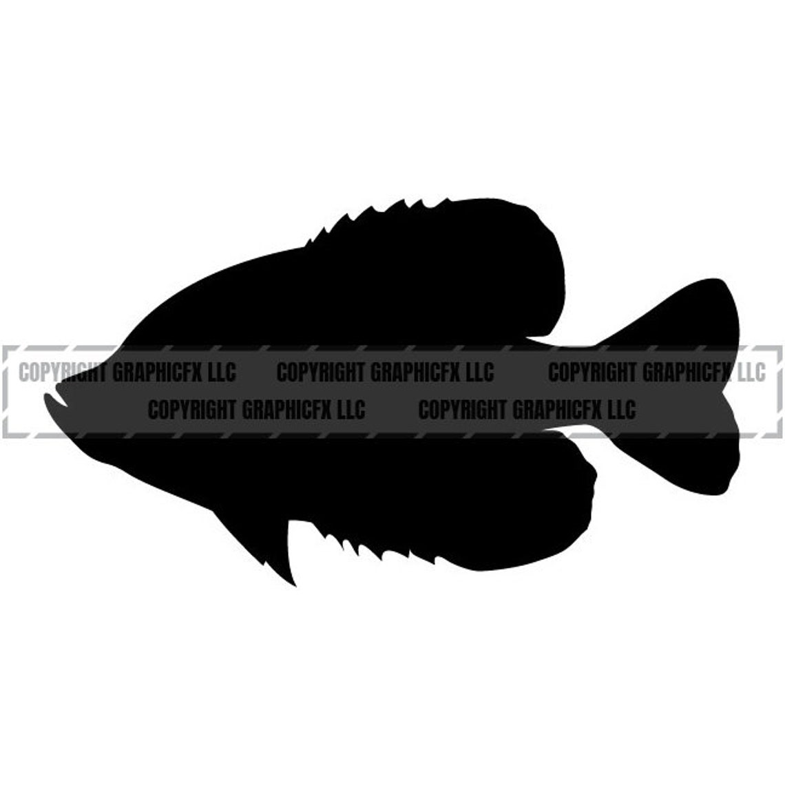 Black Crappie .eps .svg .dxf & 1 .png Vinyl Cutter Ready - Etsy