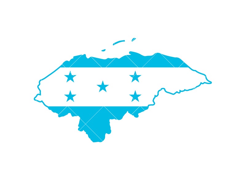 Honduras Flag Map SVG: Vinyl Cutter Ready Clipart (digital Download) - Etsy