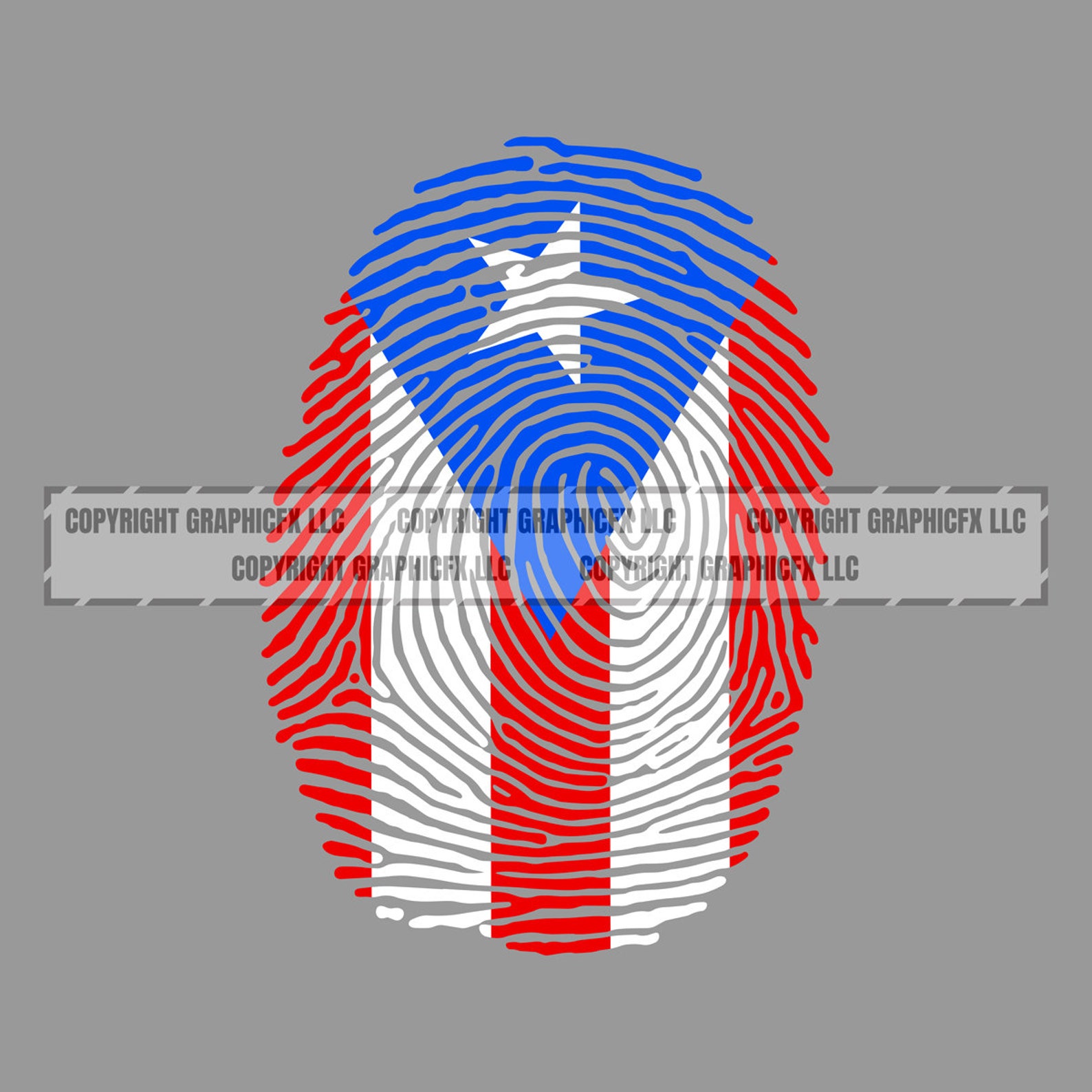 Puerto Rico Fingerprint Flag Art: Vector Graphic (digital Download) - Etsy