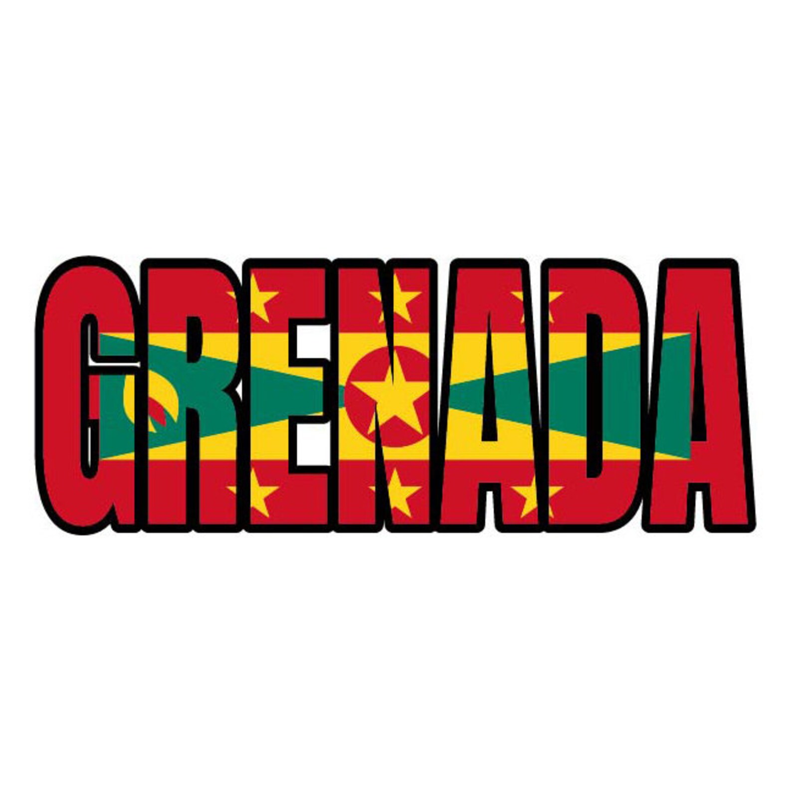 Grenada Flag text word art Island vector .eps .dxf .svg | Etsy
