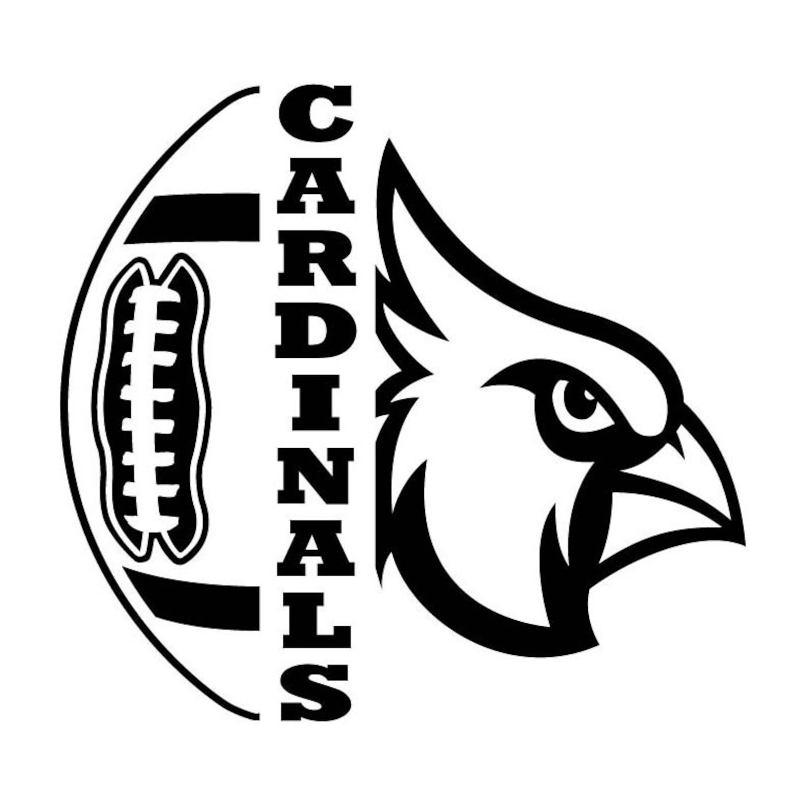 Cardinals Football with mascot Cardinal vector .eps .dxf | Etsy