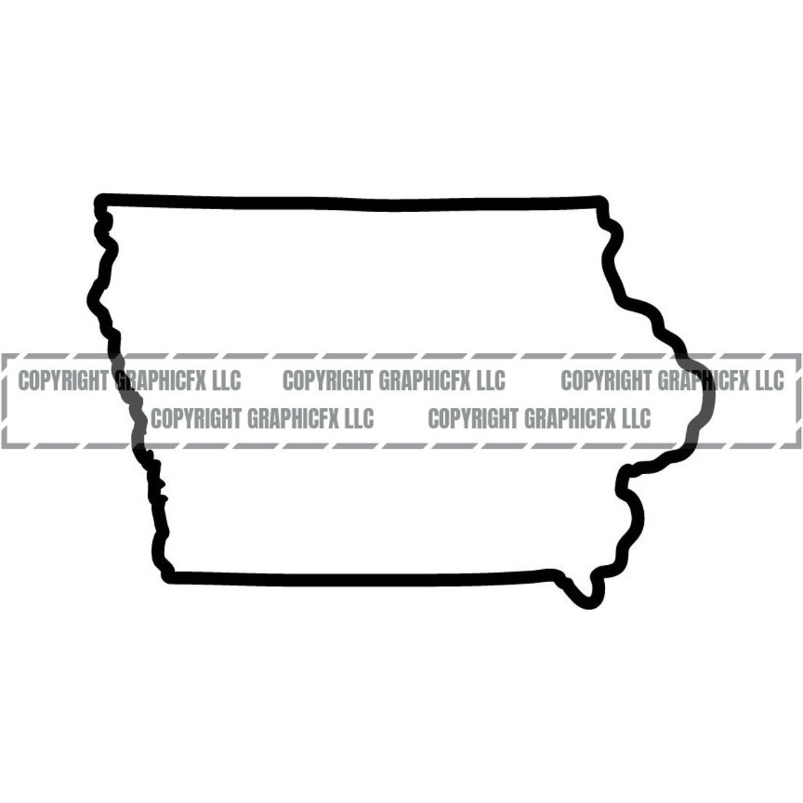 Iowa State Outline INSTANT DOWNLOAD Vector .eps, .dxf, .svg .png. Vinyl ...