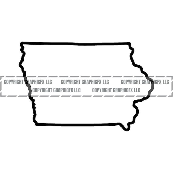 Iowa State Outline INSTANT DOWNLOAD Vector .eps .dxf .svg - Etsy
