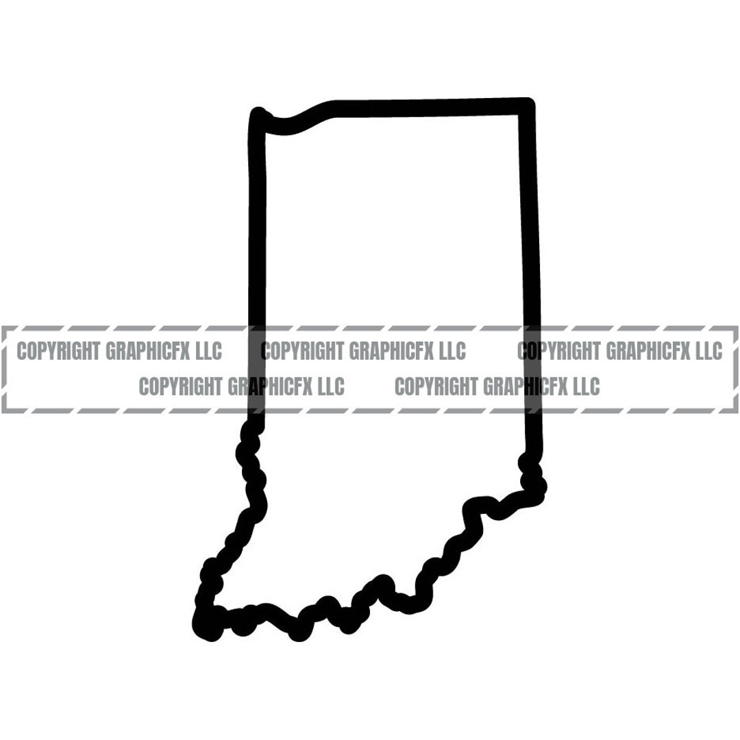 Indiana State Outline INSTANT DOWNLOAD Vector .eps, .dxf, .svg .png ...
