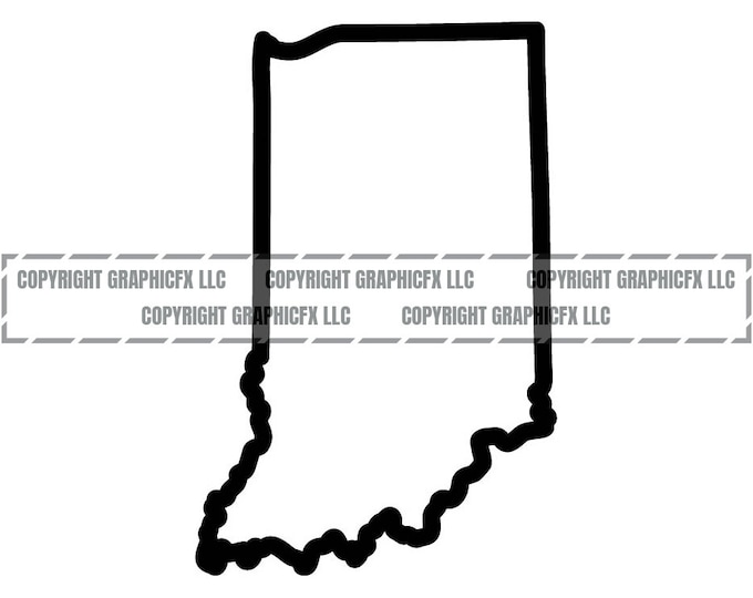 Indiana State Outline INSTANT DOWNLOAD Vector .eps .dxf .svg - Etsy