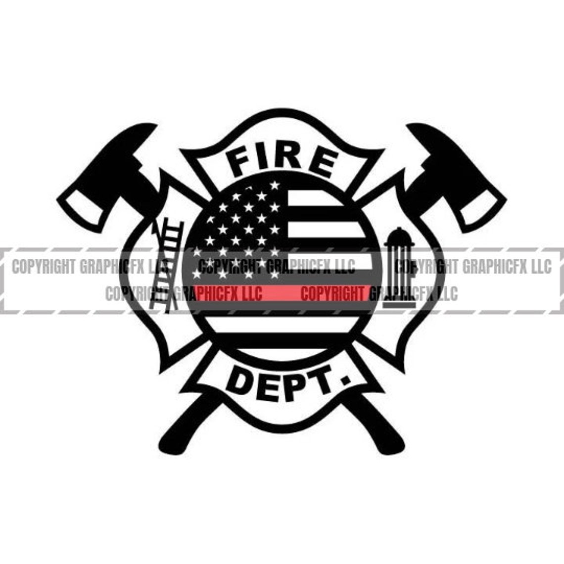 Thin Red Line Fire Dept. Logo, Vector Graphic (digital Download) - Etsy