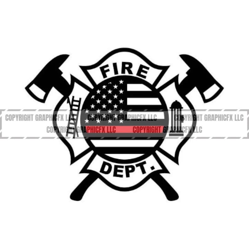 Thin Red Line Fire Dept. Logo .eps, .svg, .dxf & 1 .png Vinyl Cutter ...
