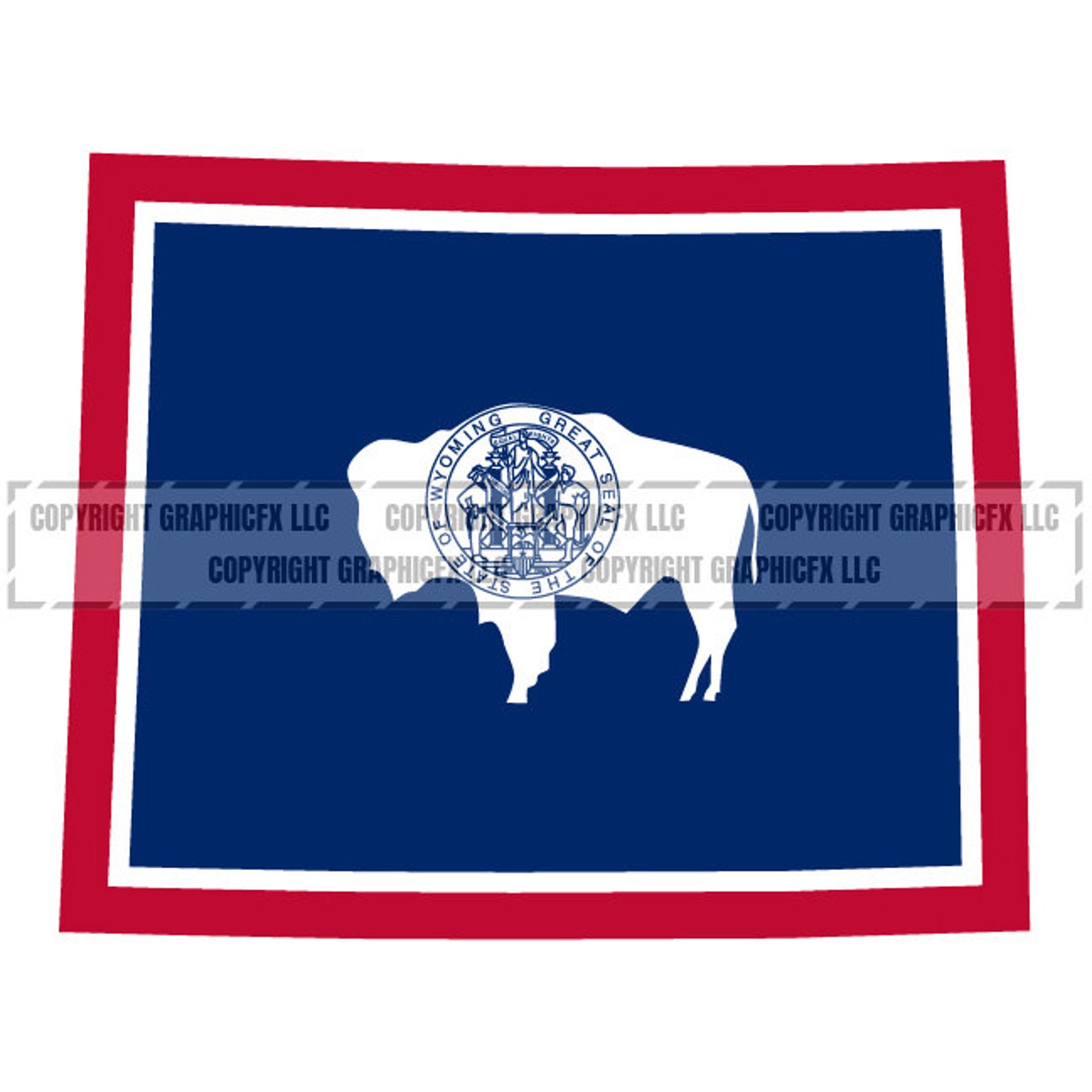 Wyoming Flag State Shape Vector .eps .dxf .svg .png. Vinyl - Etsy