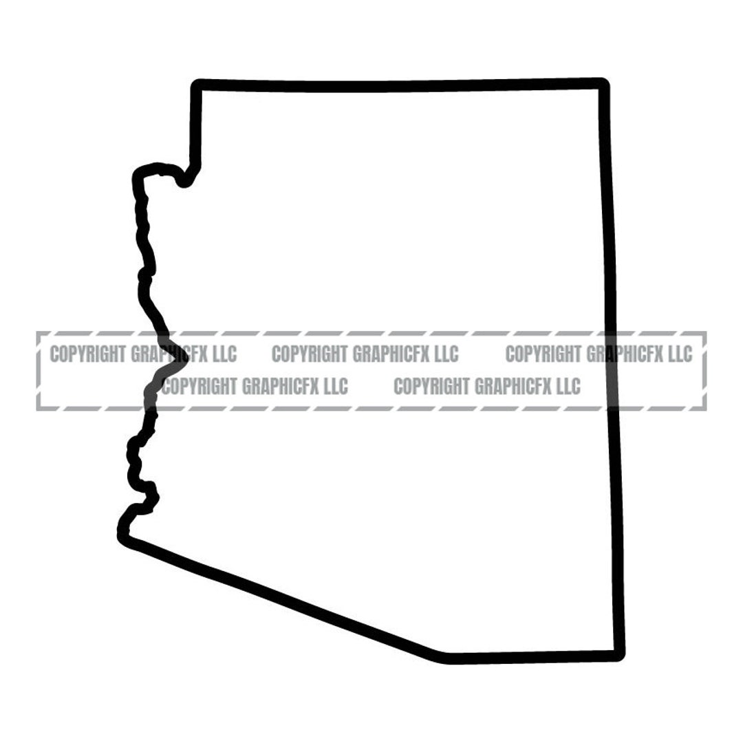 Arizona State Outline INSTANT DOWNLOAD 1 Vector .eps, .dxf, .svg .png ...