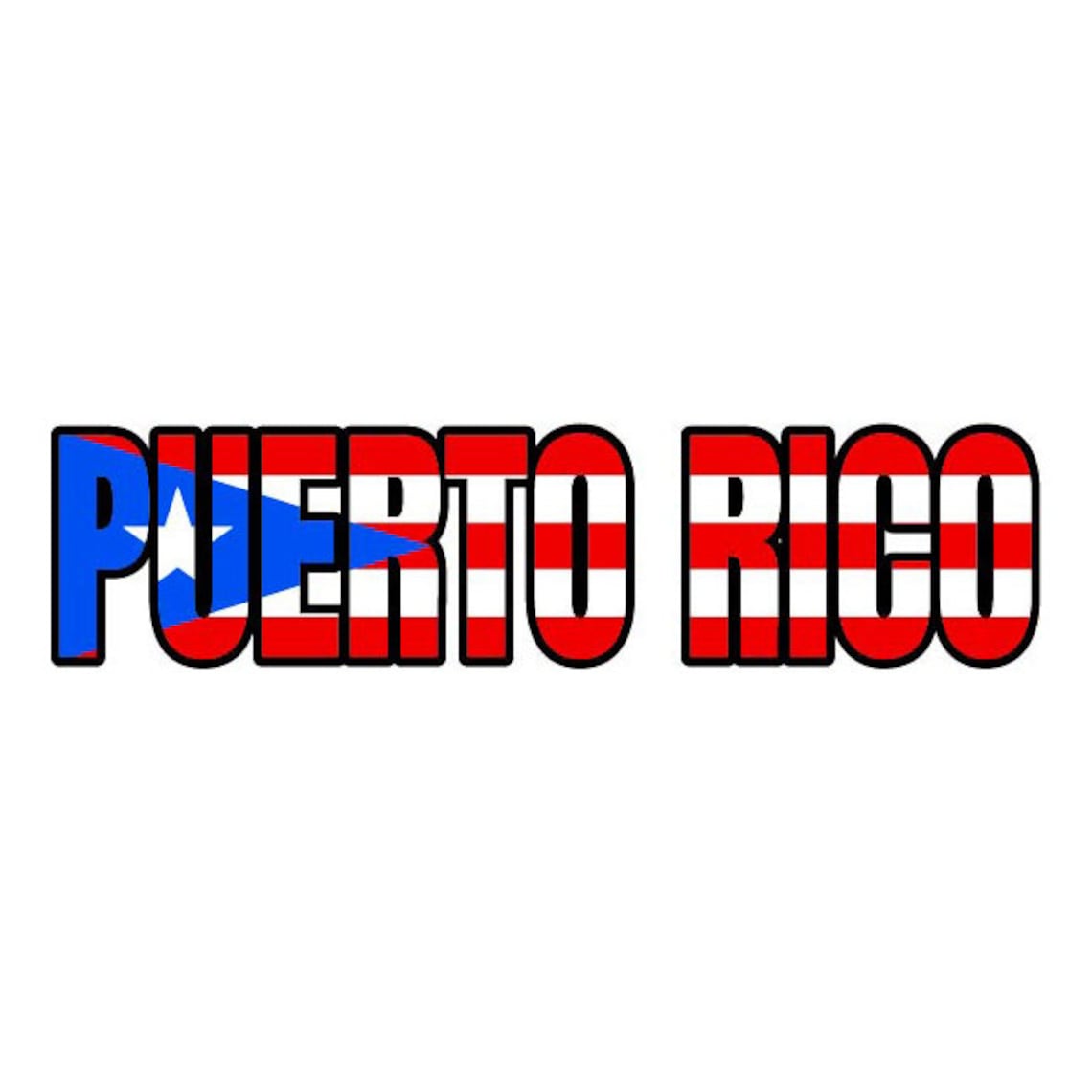 Puerto Rico Flag Word Art Vector Puerto Rican Eps Dxf Svg Etsy