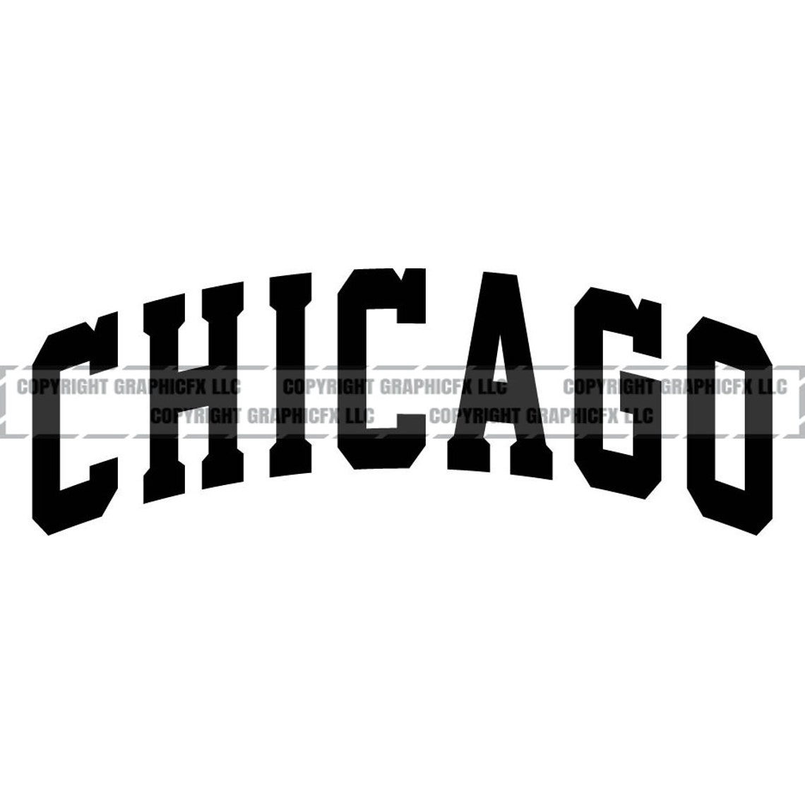 Chicago Arched Text Vector Art: Vinyl Cutter Ready (digital Download ...
