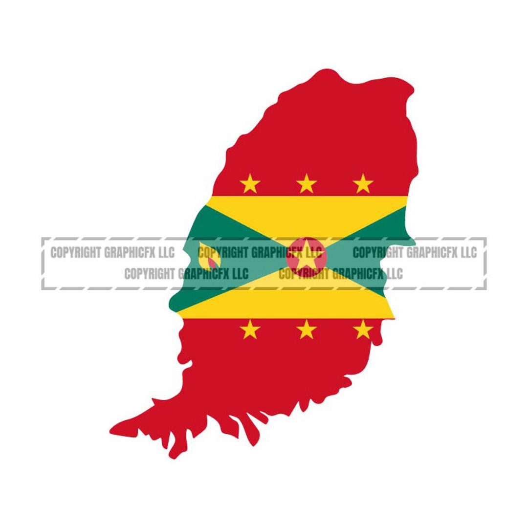 Grenada Flag Country Vector .eps, .dxf, .svg .png. Vinyl Cutter Ready ...