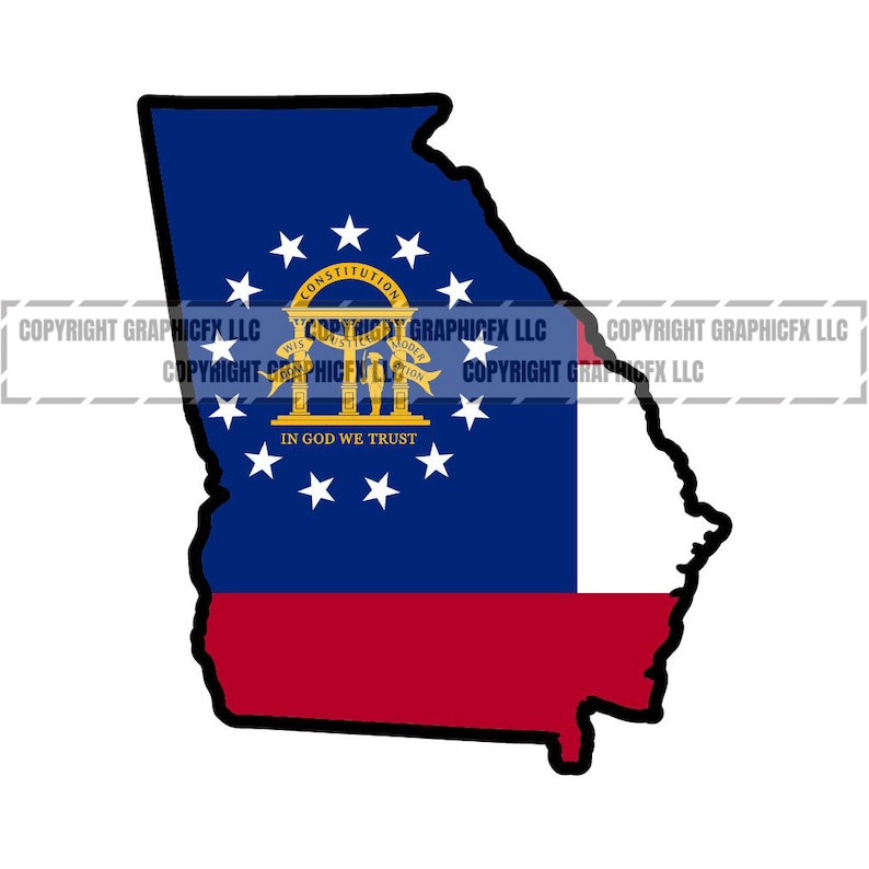 Georgia State Flag State Shape .eps .dxf .svg .png. Vinyl - Etsy