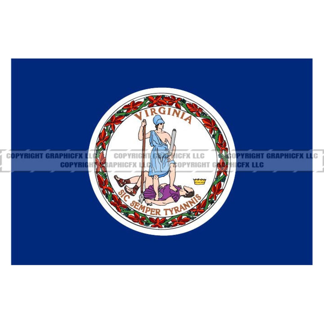 Virginia Flag Vector .eps, .dxf, .svg .png. Vinyl Cutter Ready, T-shirt ...