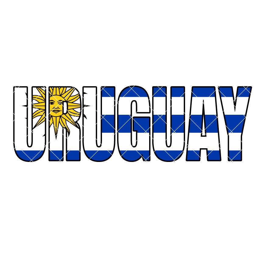 Uruguay Flag Word Art Uruguayan .eps, .dxf, .svg .png. Vinyl Cutter ...
