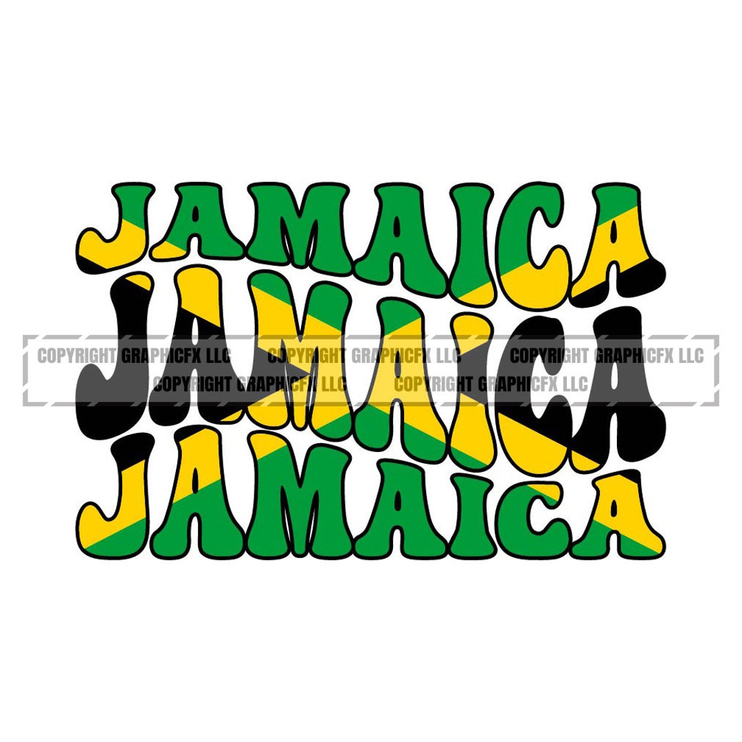 Jamaica Wavy Flag Word Art Digital Download Vector .eps, .dxf, .svg ...