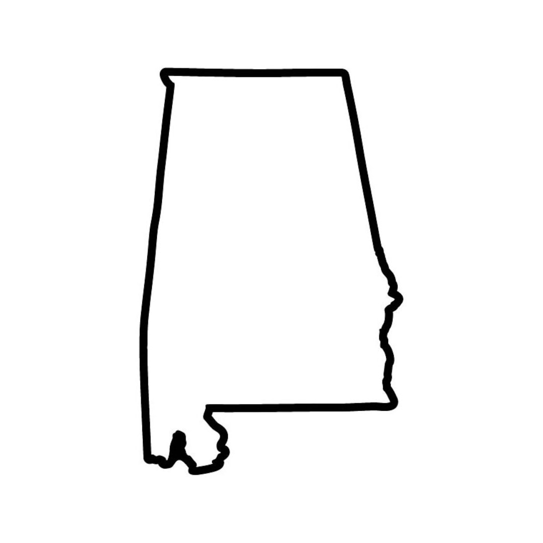 Alabama State Outline INSTANT DOWNLOAD 1 Vector .eps, .dxf, .svg .png ...