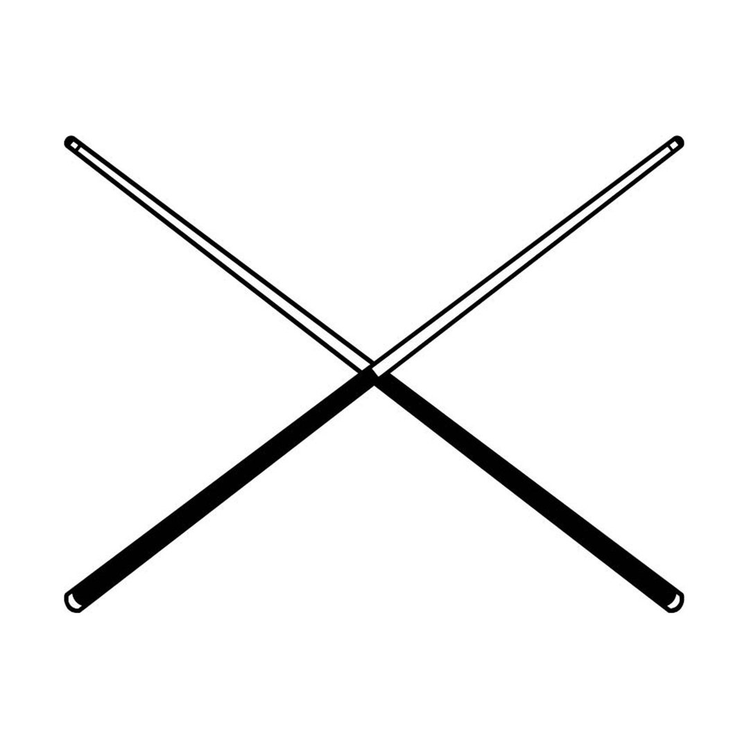 Crossed Pool Sticks Cue Billiards Vector .eps, .dxf, Svg, & a .png ...