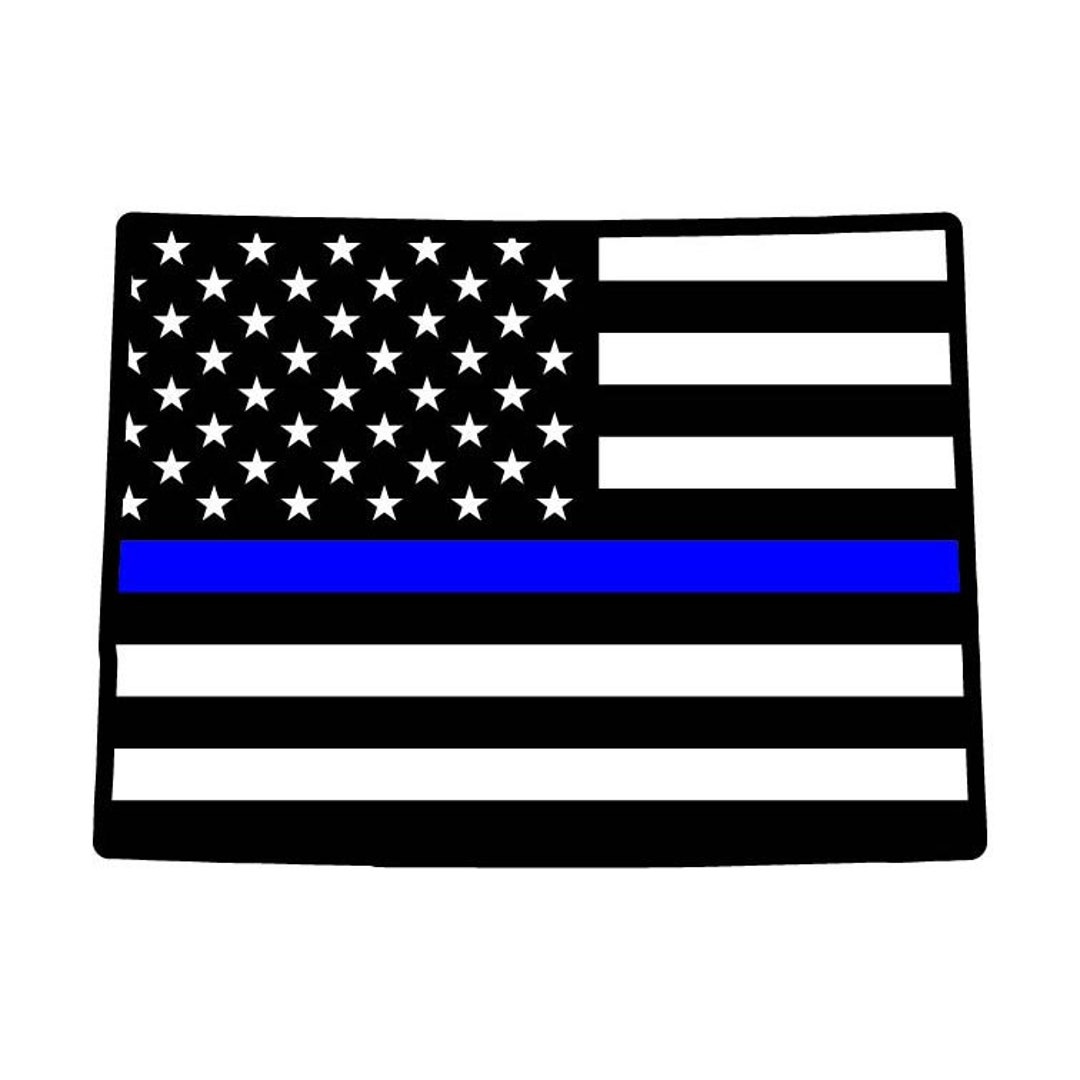 Thin Blue Line Colorado USA Flag State Outline Vector .eps, .dxf, .svg ...