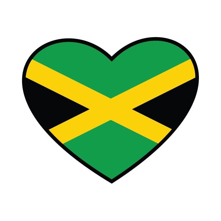 JAMAICA Flag Heart Vector .eps, .dxf, .svg .png. Vinyl Cutter Ready, T ...